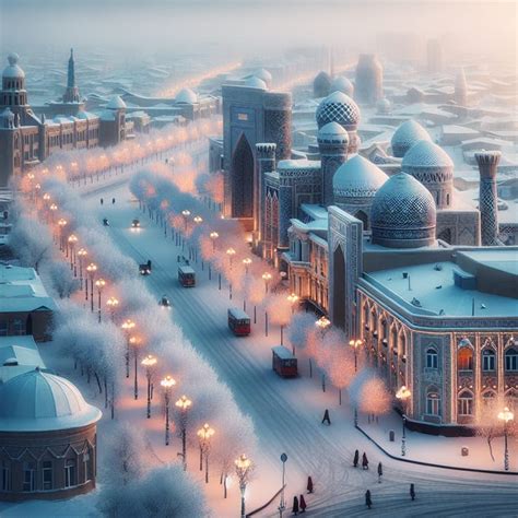Zarafshan City In Uzbekistan During Winter Season Ai Art Generator Easy Peasy Ai