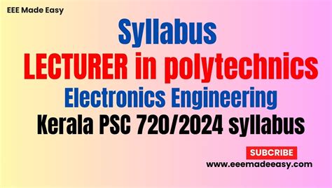 Latest Polytechnic Lecturer Electronics Engineering Syllabus7202024