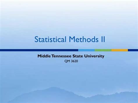 PPT Statistical Methods II PowerPoint Presentation Free Download ID