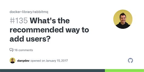 What S The Recommended Way To Add Users Issue Docker Library Rabbitmq GitHub