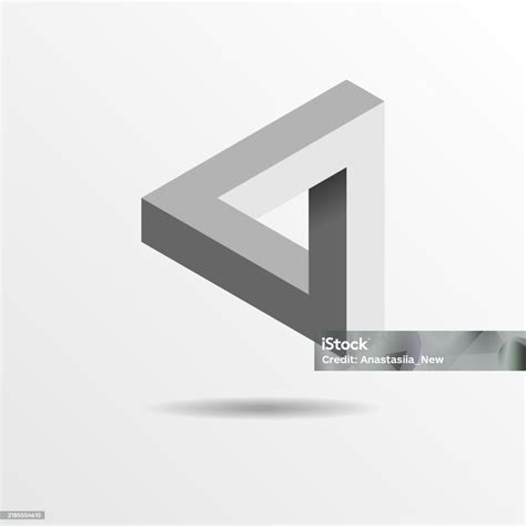 Penrose Triangle Isolated On White Background Isometric Penrose