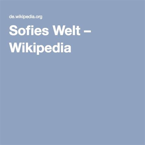 Sofies Welt | Wikipedia