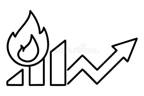 Fire Flame And Upward Trending Graph Icon Chart Stock Illustration Illustration Of Rendered
