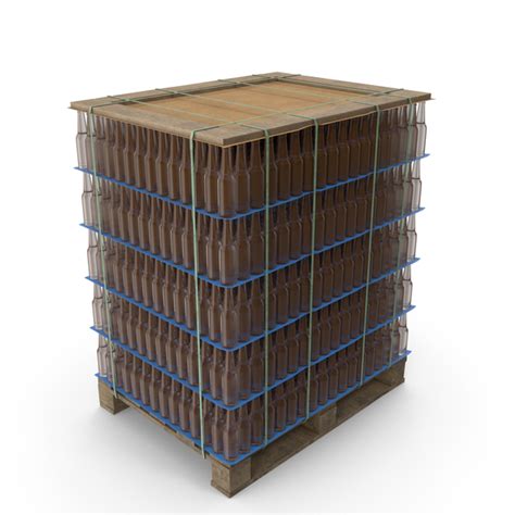 Plain Five Row Glass Bottle Cargo D Object Shutterstock