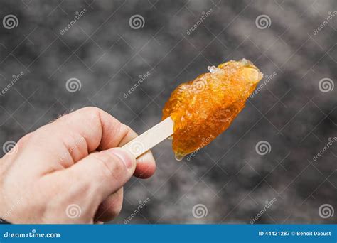 Maple Taffy On A Wood Stick Stock Image Image Of Candy Outdoor 44421287