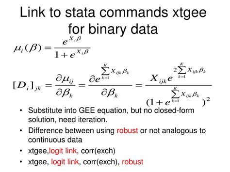 Ppt Estimation In Marginal Models Gee And Robust Estimation Powerpoint Presentation Id