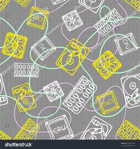 Vector Seamless Pattern Computer Icons Design Stock Vector Royalty Free 344201999 Shutterstock