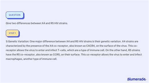 SOLVED Give Two Differences Between X And R HIV Strains Numerade