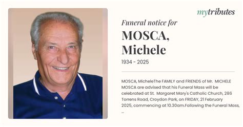 Mosca Michele Funeral Notices Adelaide My Tributes