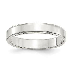 Black Bow Jewelry 4mm Sterling Silver Light Flat Ridge Edge Standard