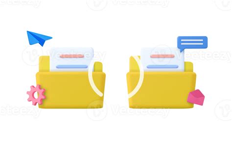 Yellow Folder With Files 38941719 Png