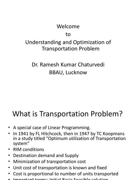 Transportation Problem Pdf Mathematical Optimization Decision Making