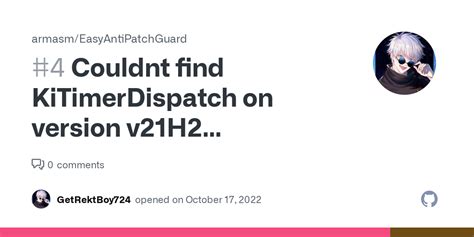 Couldnt Find Kitimerdispatch On Version V21h2 190441766 · Issue 4
