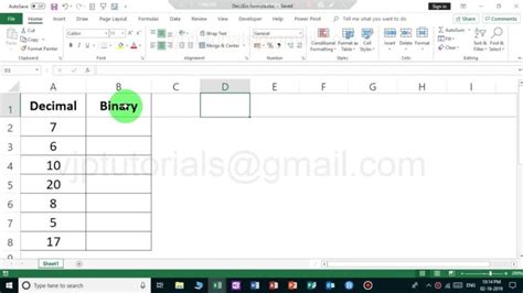 Dec2bin Function Example In Excel Excel A Z