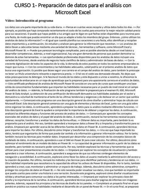 Curso 1 Excel Pdf Microsoft Excel Archivo De Computadora