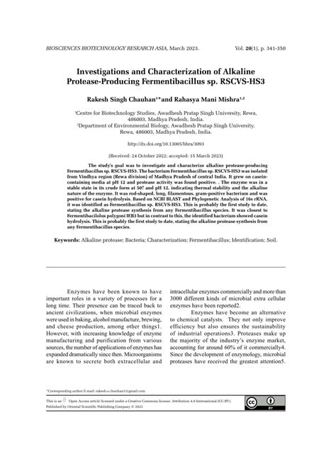 Pdf Investigations And Characterization Of Alkaline Protease