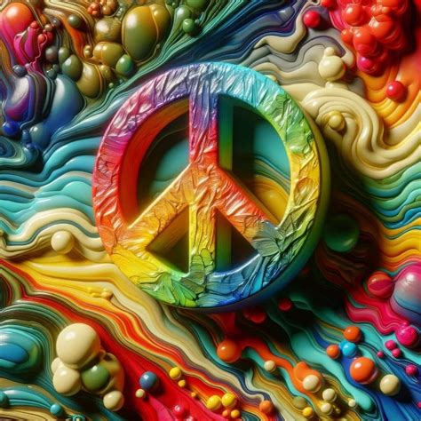 Sublimation Print Rainbow Peace Graphic Stained Glass Doodle Art Medium