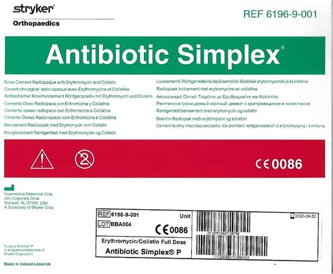 Stryker Simplex Antibiotic Bone Cement For Hospital At Rs 2400piece