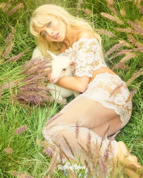 Sabrina Carpenter From Her Photoshoot With Rolling Stones Poses With
