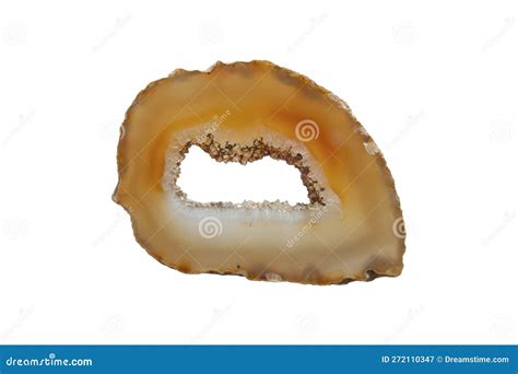 Section Of A White And Orange Geode Stock Image Image Of Stone