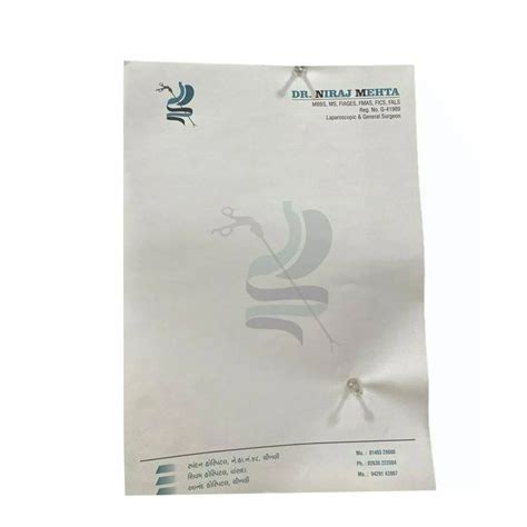 Printed Doctor Paper Letterhead Size A4 At ₹ 175piece In Raigad