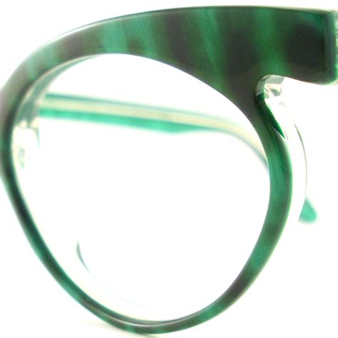 Vintage Eyeglasses Frames Eyewear Sunglasses 50s Vintage Green Cat Eye