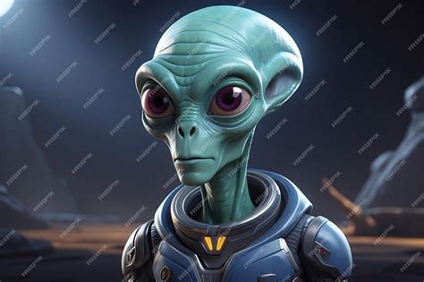 Alien Ambassador Cartoon Character Illustration Premium Ai Generated