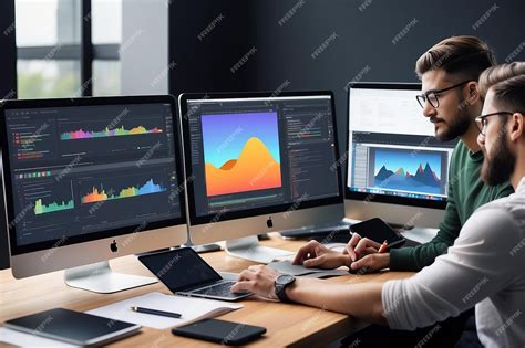 Panorama Shot Of Frontend Developer Team Brainstorming Ui And Ux