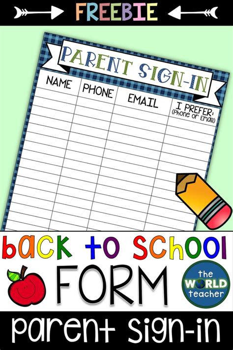 Back To School Sign In Sheet Free Printable