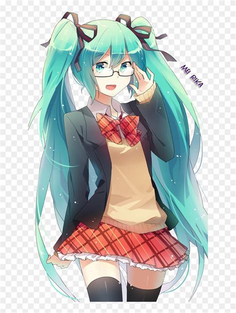 Miku Hatsune In Glasses Render By Baka Rika Hatsune Miku Wearing Glasses Free Transparent