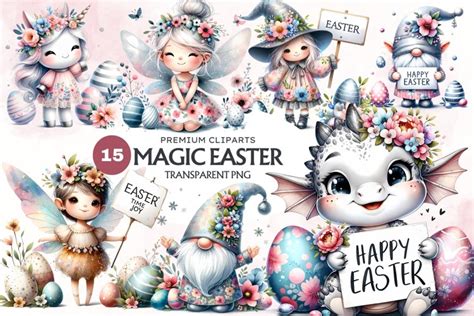 Magic Easter Clipart Bundle For Crafts And Sublimation