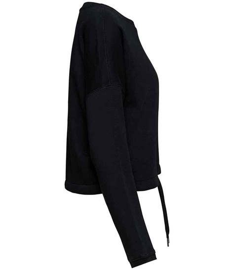Personalised Native Spirit Ladies Oversized Cropped Sweatshirt Black
