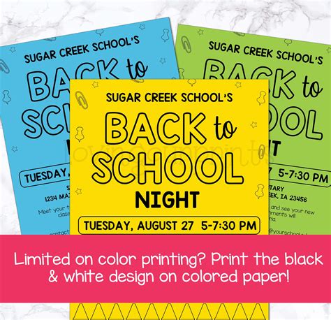 Back To School Night Flyer Editable Back To School Night Template