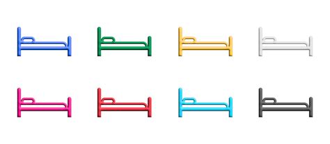Bed Icon Set Colorful Symbols Graphic Elements 18725789 Png
