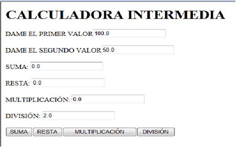 Ing Rodrigo Villanueva Nieto Ejemplo 6 Jsp Calculadora En Una Misma Pagina Jsp