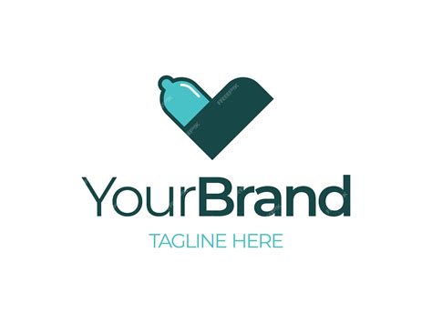 추상 심장 콘돔 로고 보호 안전한 섹스 아이콘 벡터 프리미엄 벡터