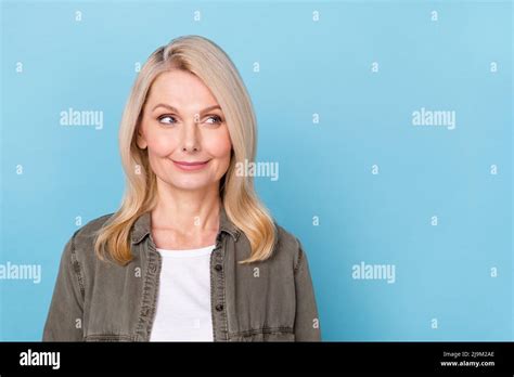 Portrait Of Sly Tricky Old Lady Look Empty Space Decide How Invest