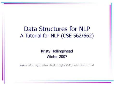 PPT Data Structures For NLP A Tutorial For NLP CSE PowerPoint Presentation ID