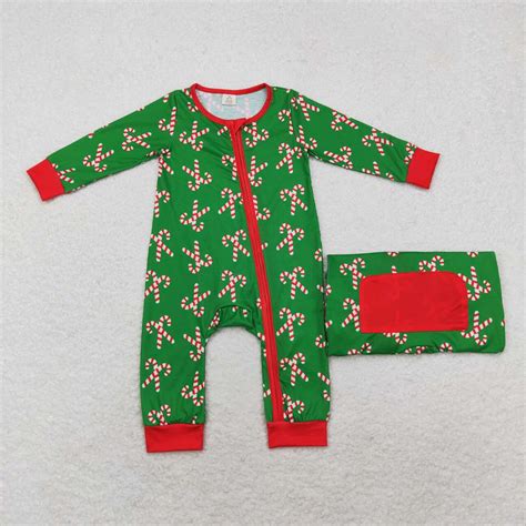 Green Candy Cane Bamboo Zippy Minisoulboutiqueclothing