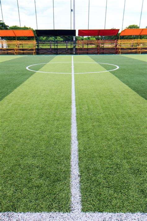 Soccer Field With Artificial Turf In A Stadium Stock Image Image Of