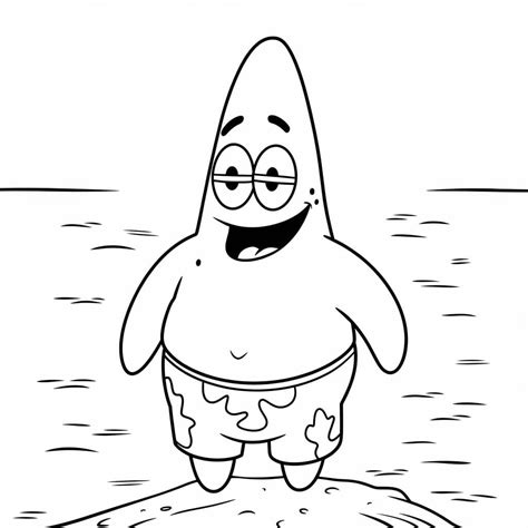Patrick Star Coloring Pages Coloringlib