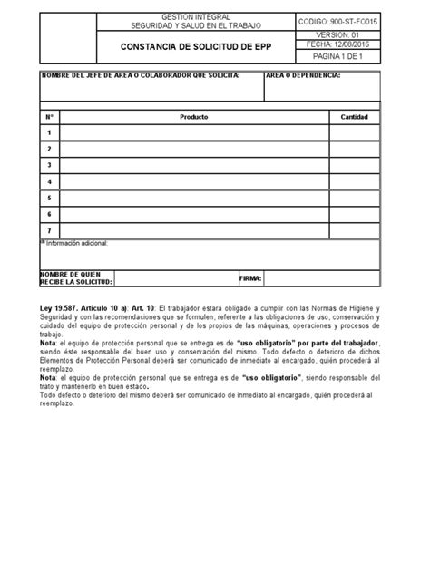 Constancia De Solicitud De Epp Pdf