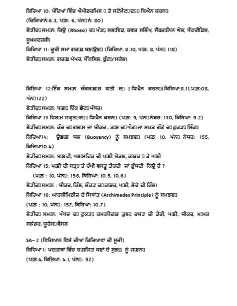 Pseb Class 9th Science Syllabus 2024 Pdf