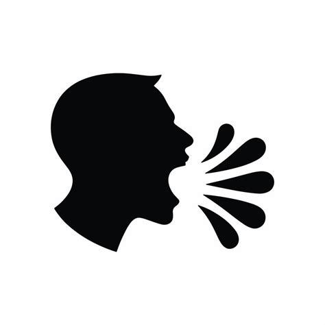Silhouette Of Person Shouting Or Speaking Loudly Human Head Yelling Communication Symbol