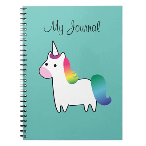 Rainbow Unicorn Notebook Zazzle Rainbow Unicorn Girly Notebook