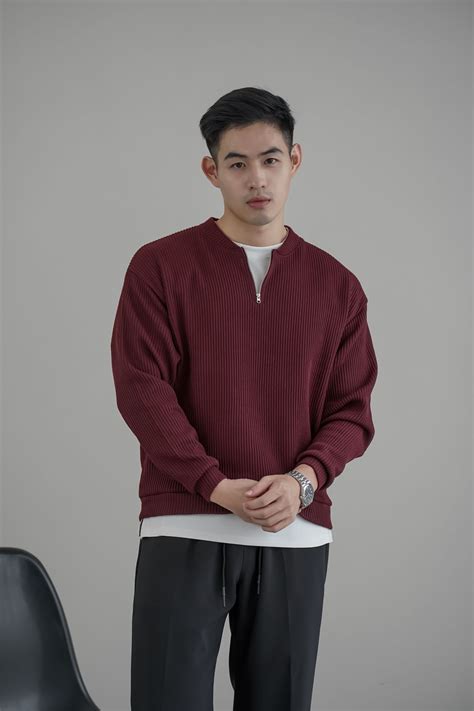 正韓q彈半拉鏈素面長袖 Daiker