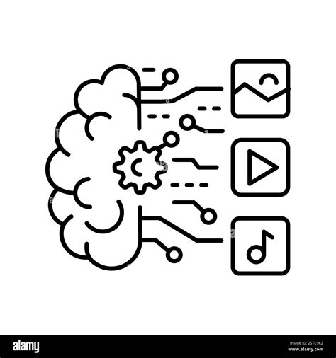 generative ai line icon vector isolated element editable stroke stock vector image and art alamy