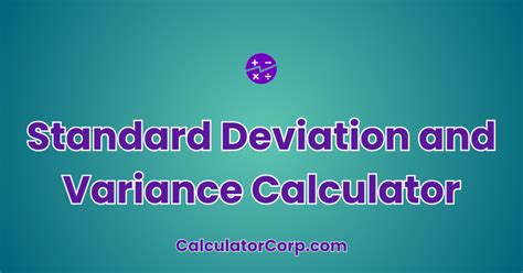 Standard Deviation And Variance Calculator Analyze Data Spread