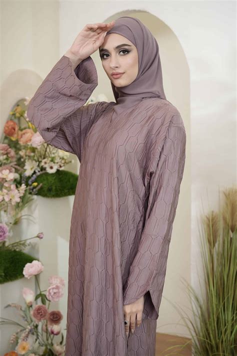 Fahida Abaya Dusty Pink Bysaramy