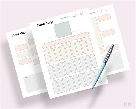 Mind Map Printable Template Mind Mapping Planner Brainstorm Visual